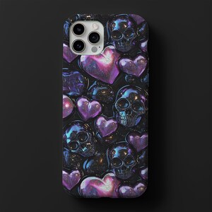 Pastel Goth Valentine Heart & Skull Repeat Seamless Digital Design ...