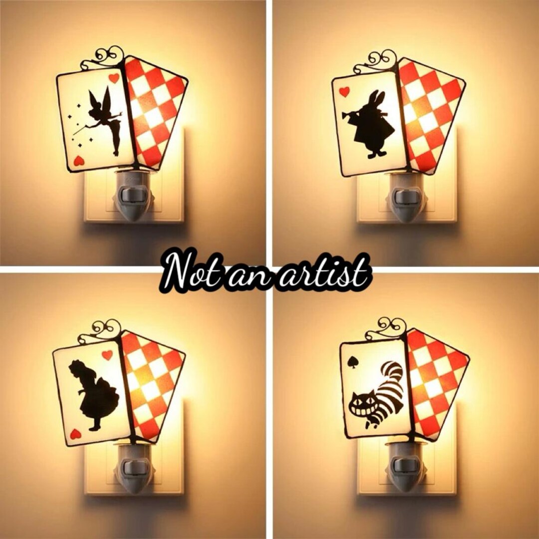 Alice in Wonderland-inspired Stained Glass Night Light Vintage Fairy ...
