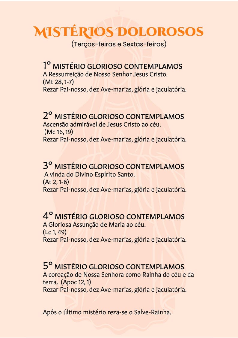Portuguese Holy Rosary Guide - A5 Printable (PDF) - Etsy