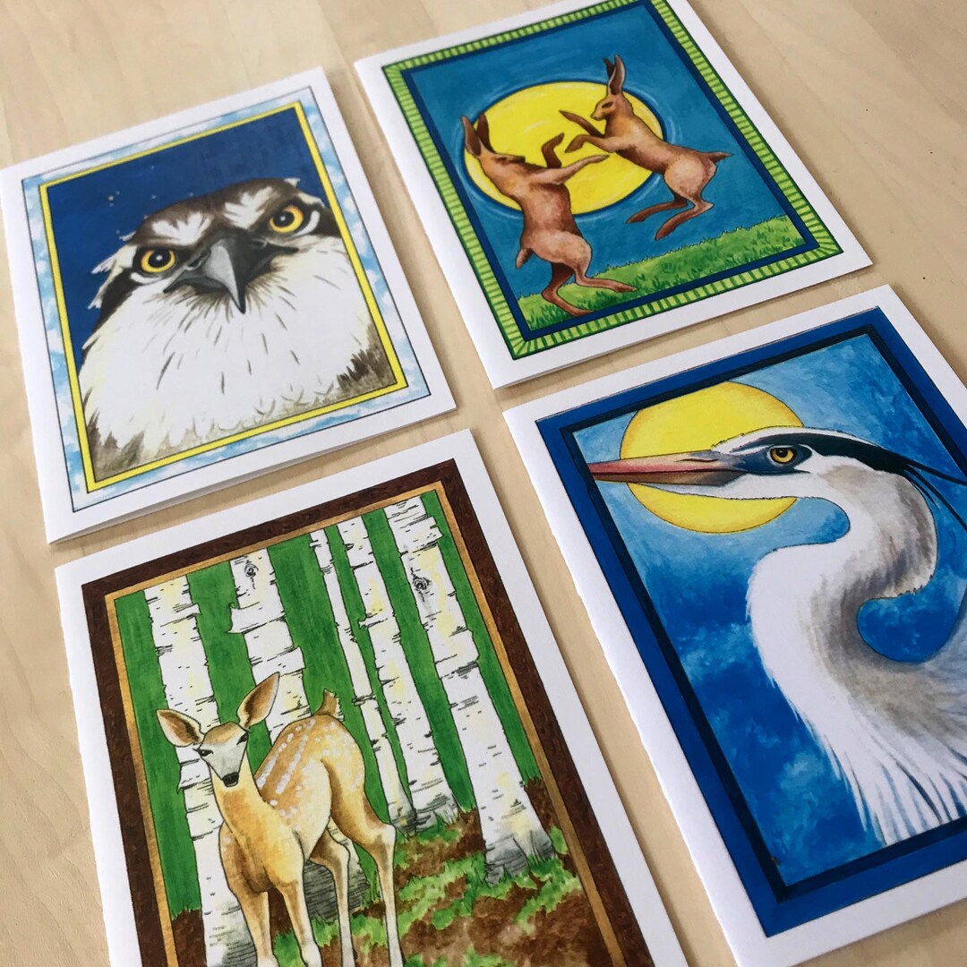 Land and Sky: Set of 4 Blank Note Cards With Envelopes - Etsy