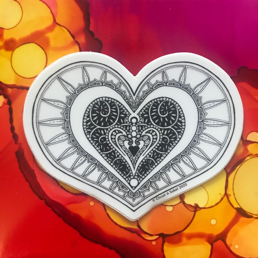 Sticker Fancy Heart 3 Sticker for Water Bottle Car - Etsy