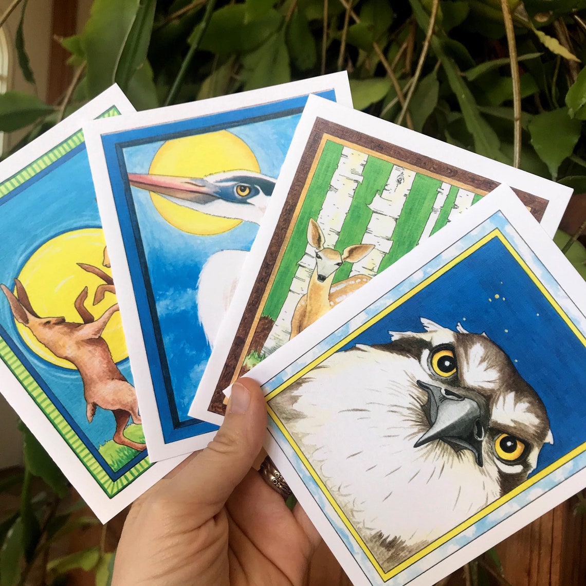 Land and Sky: Set of 4 Blank Note Cards With Envelopes - Etsy