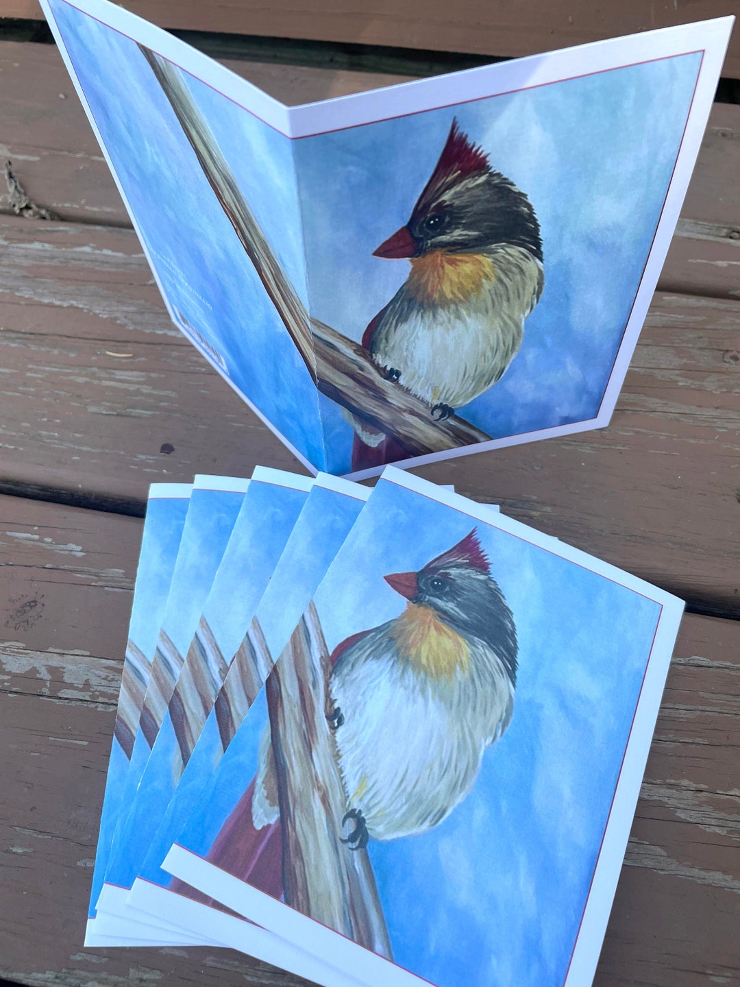 6 Cardinal Cards - Etsy