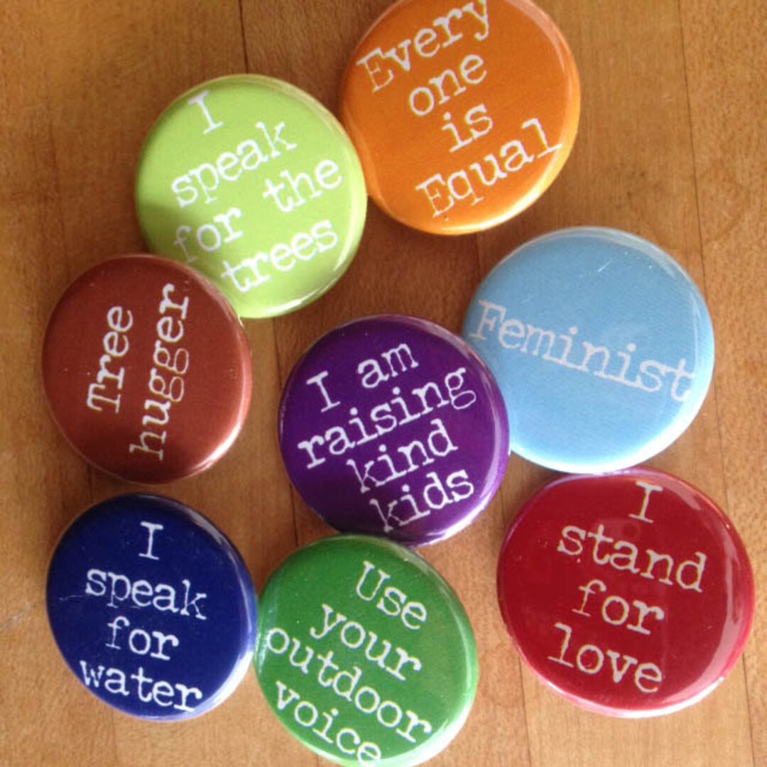 Positive Protest Pins - Love, Kindness, Equality, Defending Nature and ...
