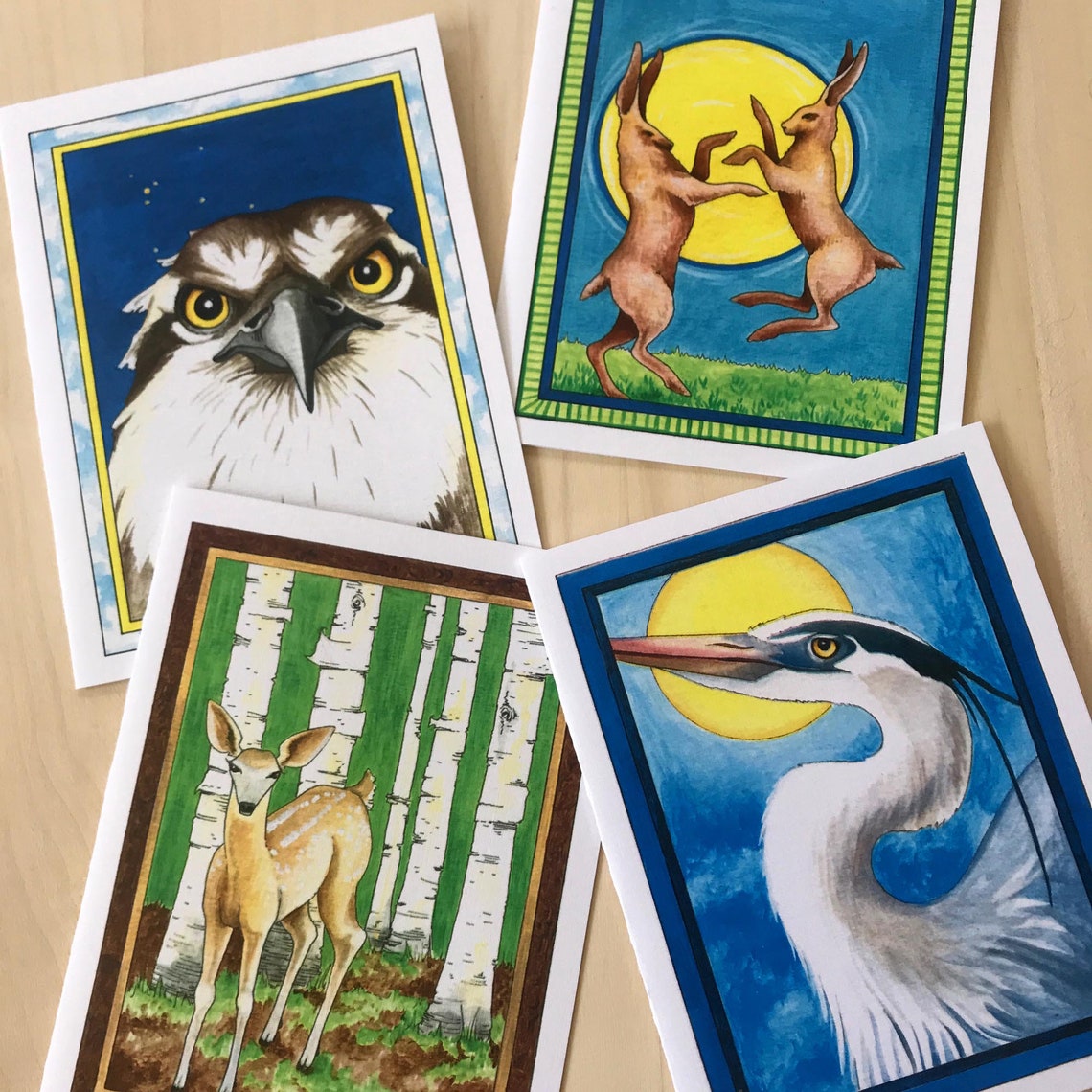 Land and Sky: Set of 4 Blank Note Cards With Envelopes - Etsy