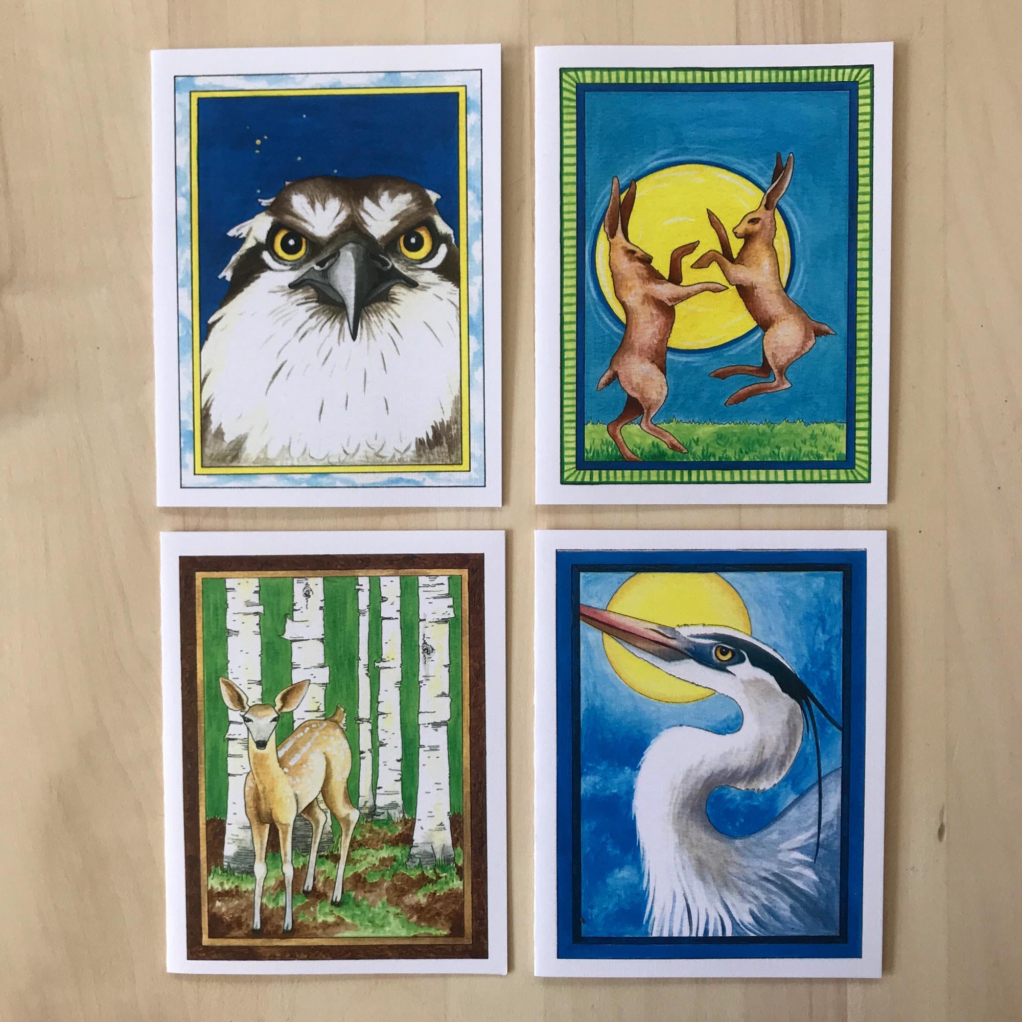 Land and Sky: Set of 4 Blank Note Cards With Envelopes - Etsy