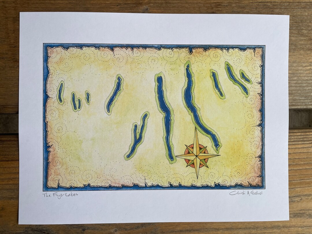 Finger Lakes Map Digital Print - Etsy