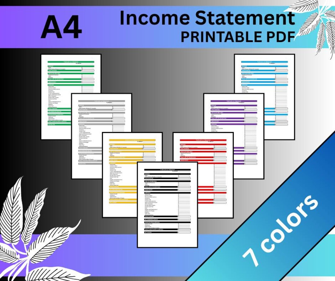 Income Statement | Printable Income Statement - Etsy