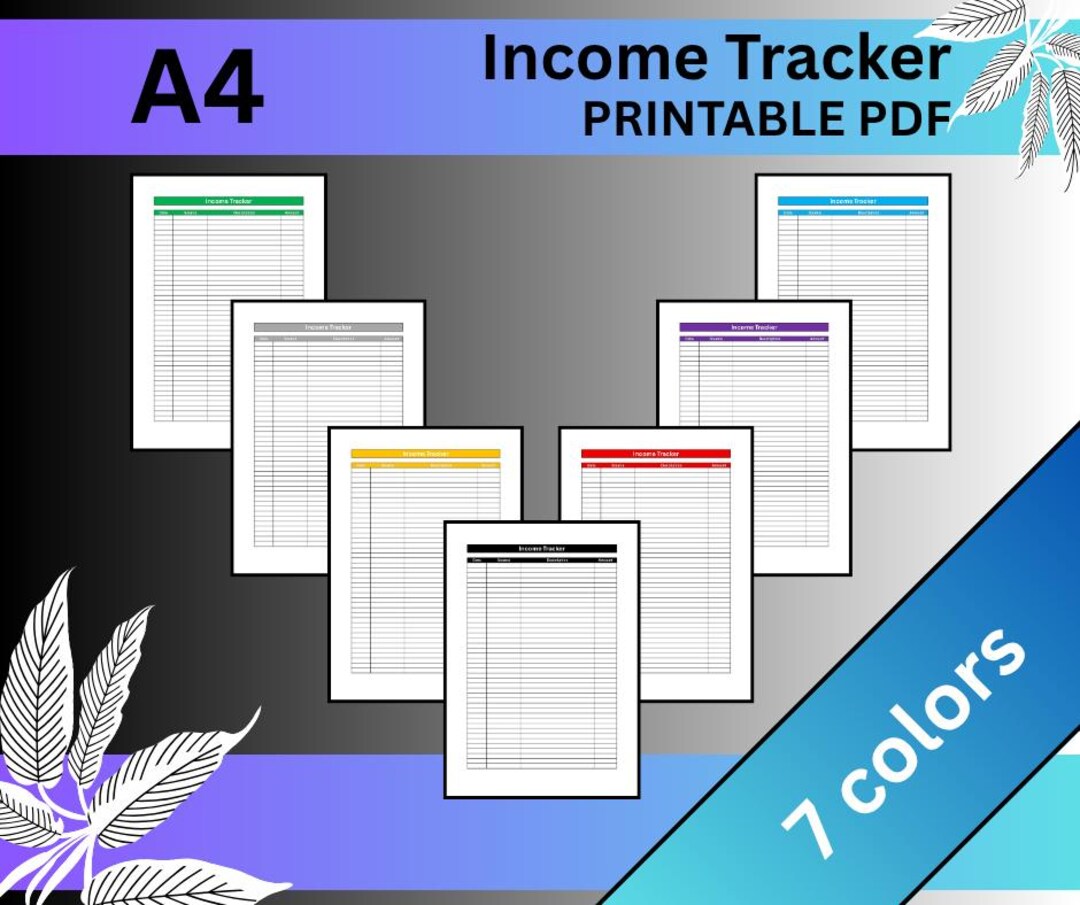 Printable Income Tracker | Personal Finance Management (PDF) - Etsy