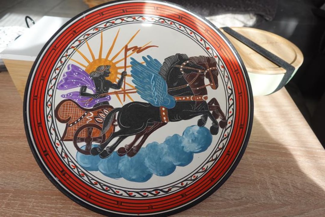 Ancient Greek Decorative Plate, Completely Handmade, Diameter 28cm - Etsy