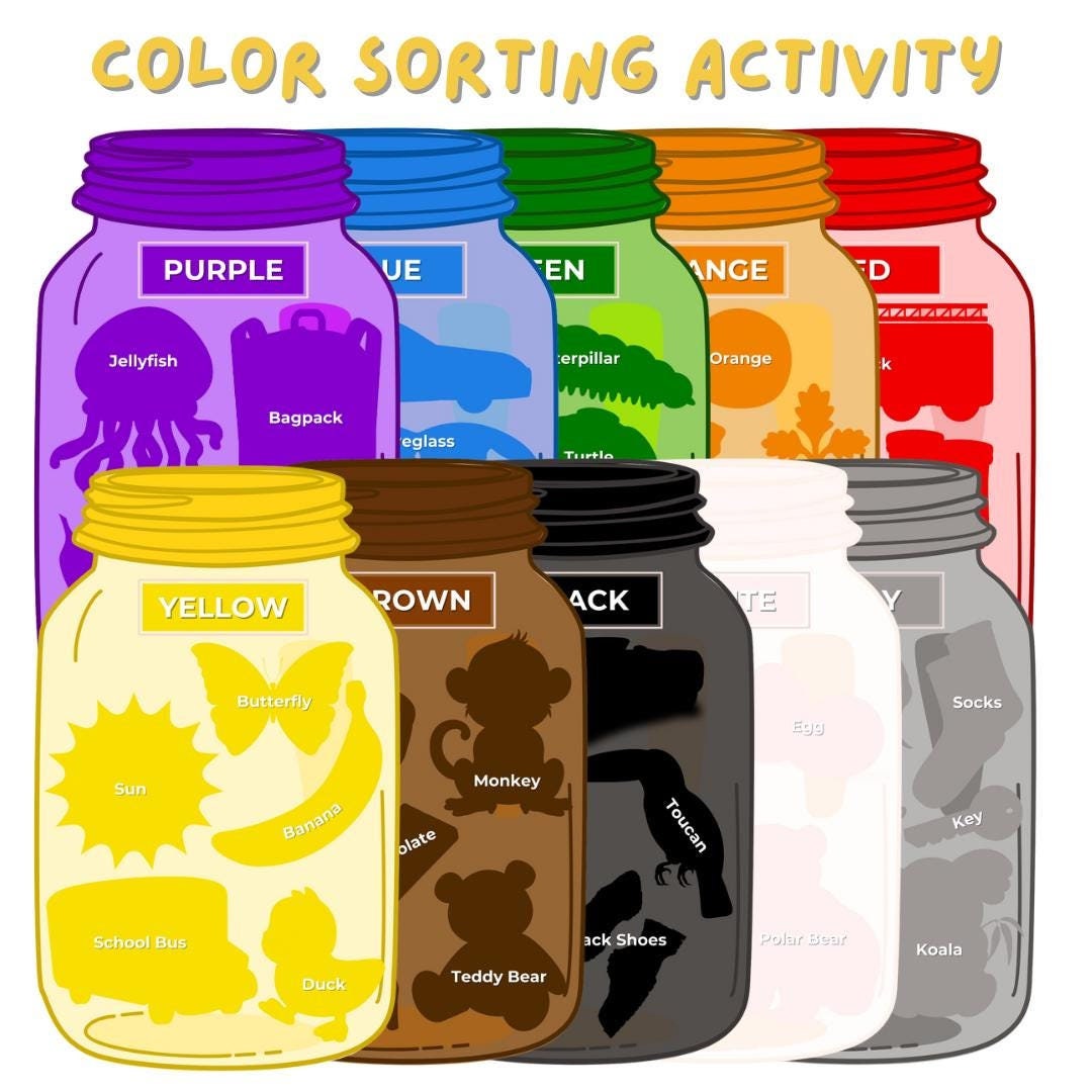 Sorting Colors Activity for Toddlers - Etsy