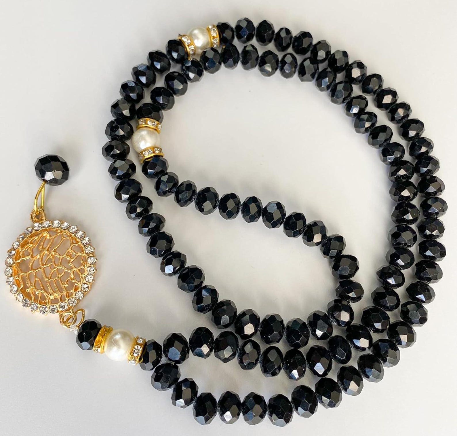 Black Crystal Islamic Prayer Beads: 99 Bead Misbaha Tasbeeh - Etsy