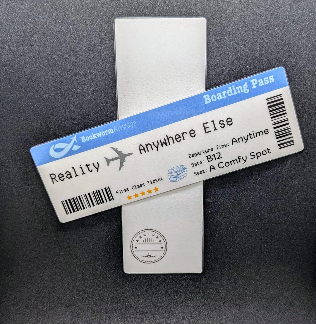 Bookmark | Plane Ticket, Book Ticket - Etsy