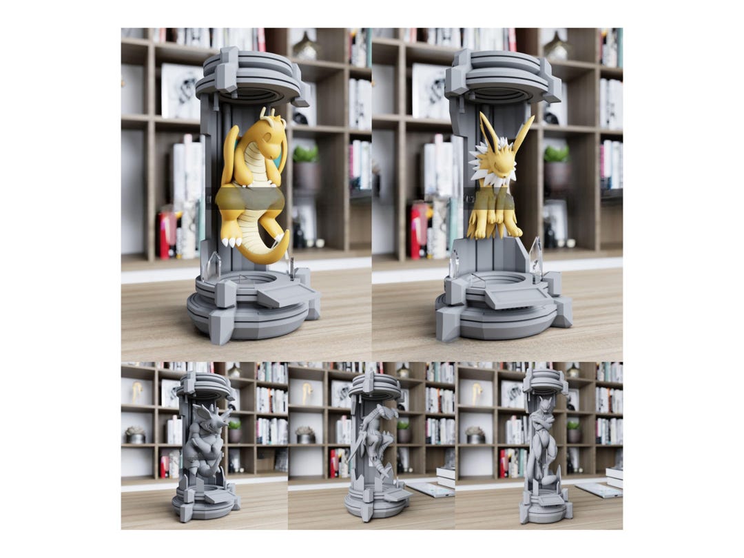 Pokemons in Lab 5 Figures Set STL File / 3D Printer File / Dragonite ...