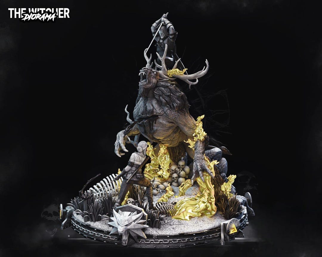 Witcher Diorama STL File Presupported Digital Print for SLA / for FDM ...