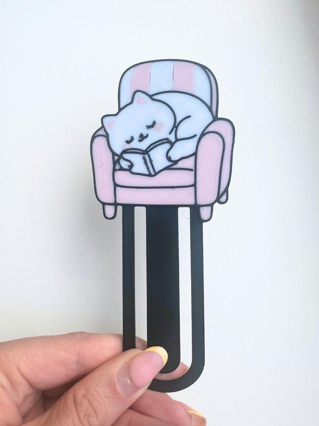 Cute Kawaii Cat Reading Bookmark, 3D Bookmark, Kawaii Bookmark, Gift ...