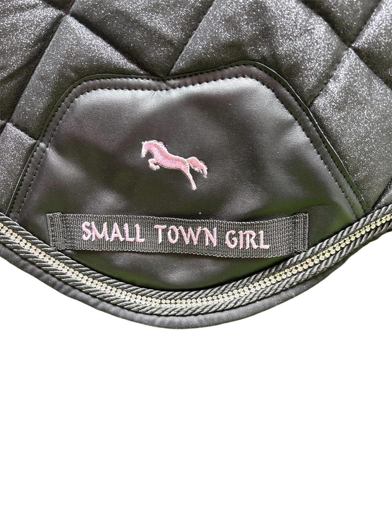 Black Glitter & Rhinestone Saddle Pad – Glam Equestrian Style | Small ...