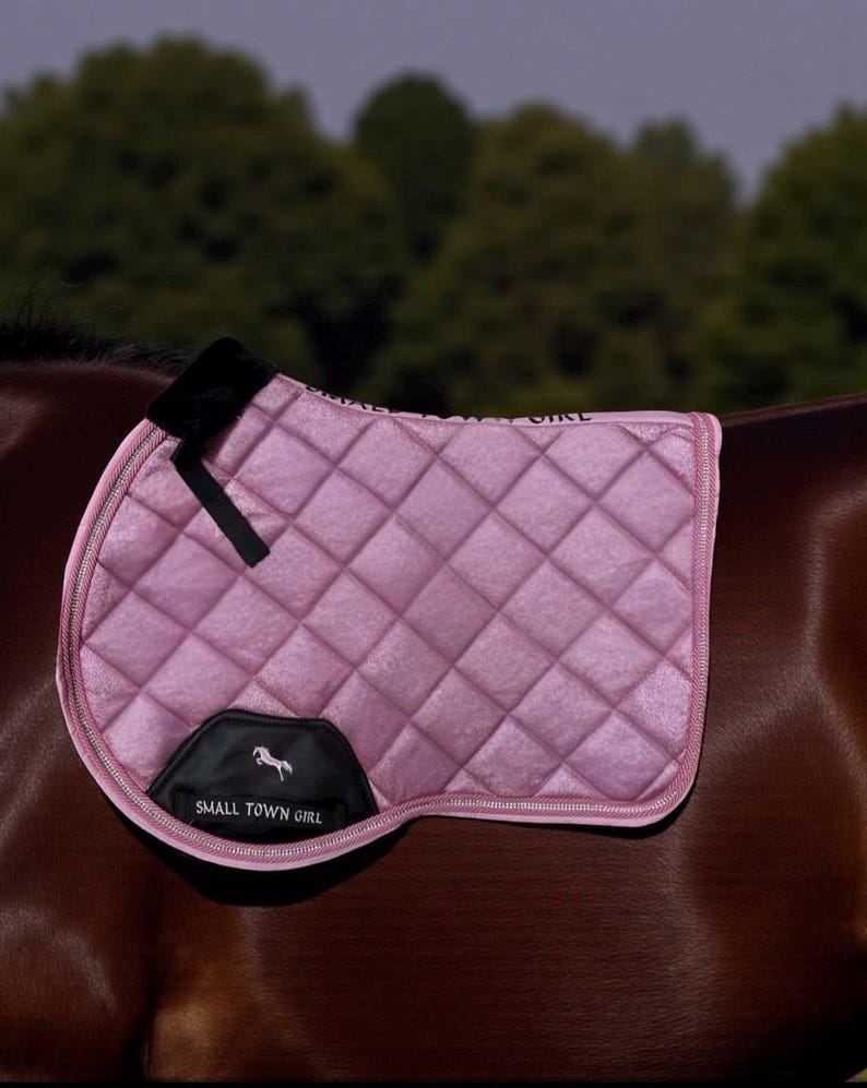 Pink Glitter & Rhinestone Saddle Pad – Glam Equestrian Style | Small ...
