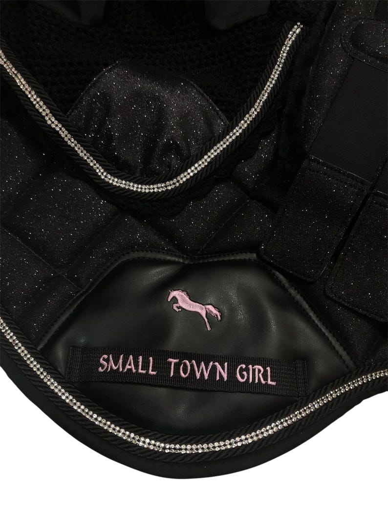 Black Glitter & Rhinestone Saddle Pad – Glam Equestrian Style | Small ...