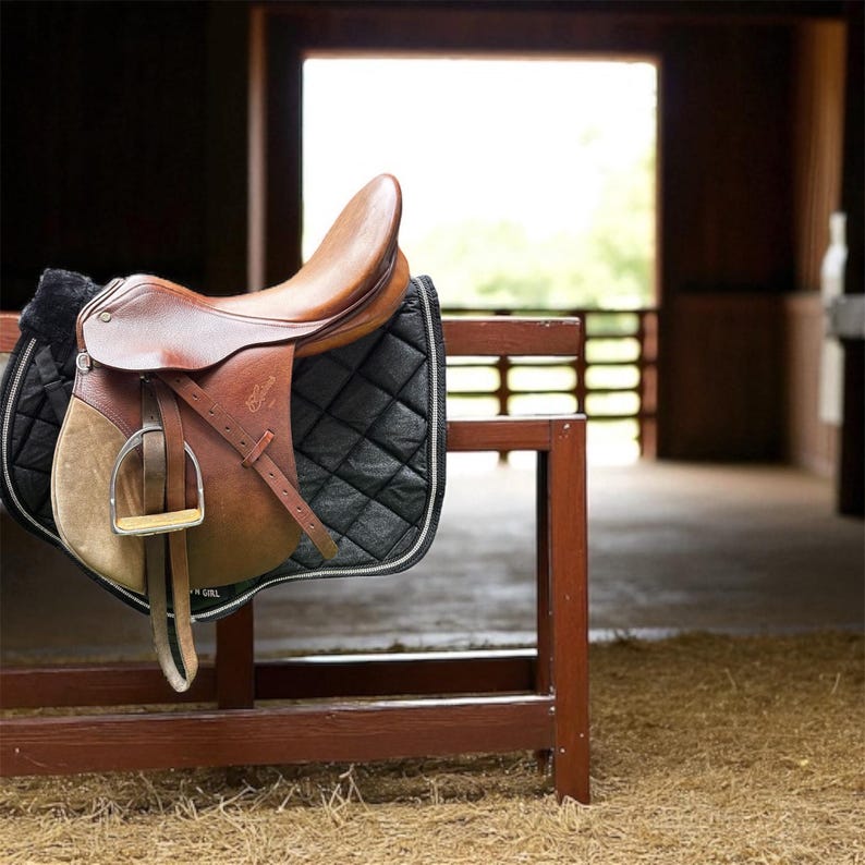 Black Glitter & Rhinestone Saddle Pad – Glam Equestrian Style | Small ...