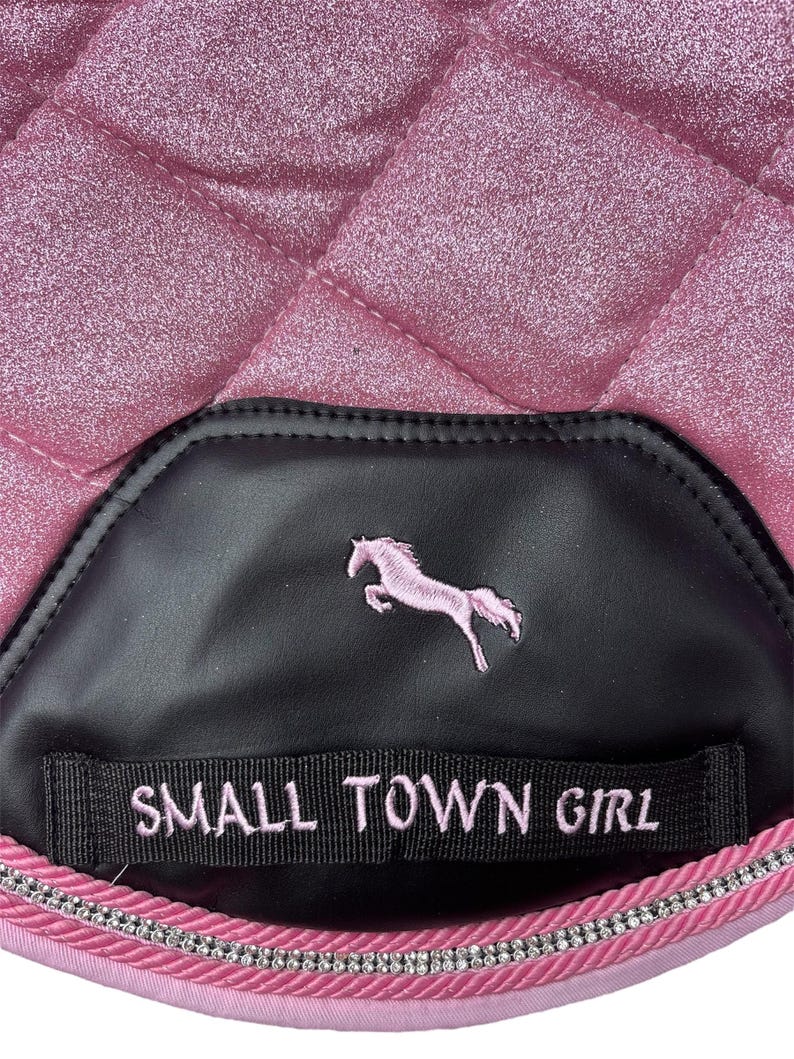Pink Glitter & Rhinestone Saddle Pad – Glam Equestrian Style | Small ...