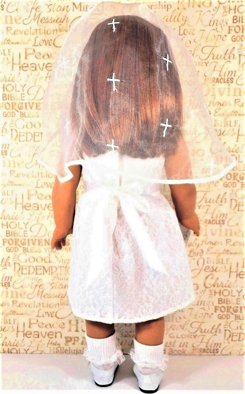 Toys Princess Lace and Satin Knee Length First Communion Doll Dress ...