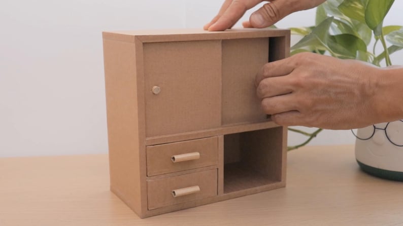 A4 Printable 1/2 Scale PDF Template -A Desktop Mini Cabinet [cardboard ...