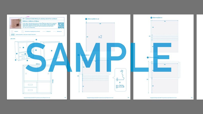 A4 Printable 1/2 Scale PDF Template -A Desktop Mini Cabinet [cardboard ...