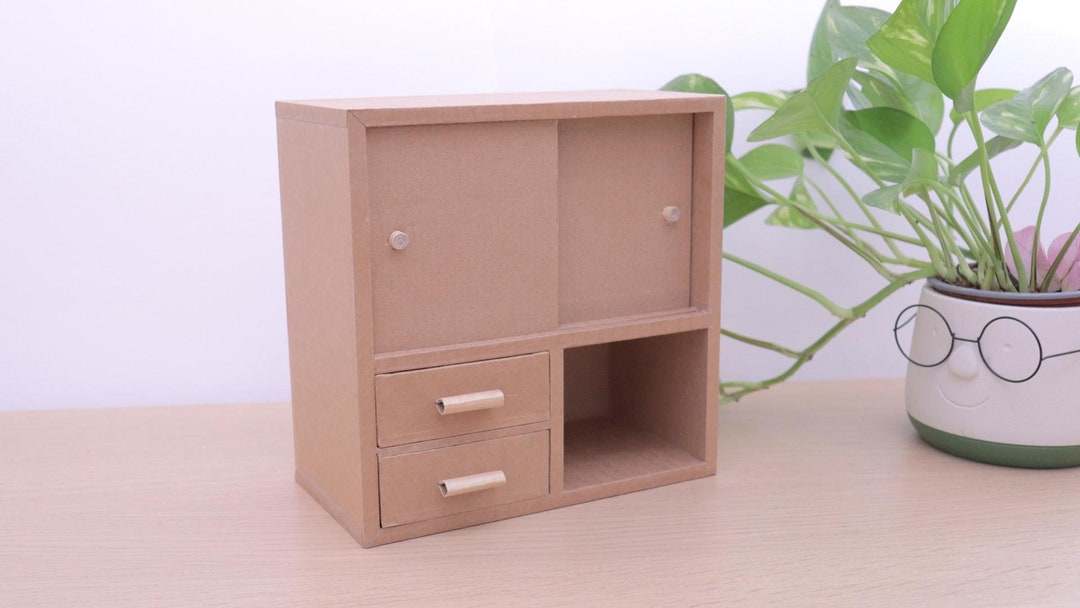 A4 Printable 1/2 Scale PDF Template -A Desktop Mini Cabinet [cardboard ...