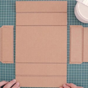 DIY Cardboard Box Template: Woven Paper Lid, Hinge & Stay (A4 PDF) - Etsy