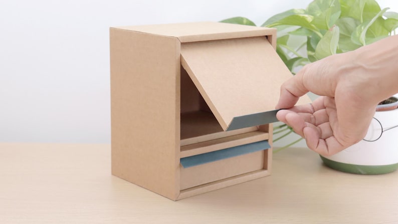 Cardboard Mini Cabinet Template: A4 Printable 1/2 Scale (PDF) - Etsy