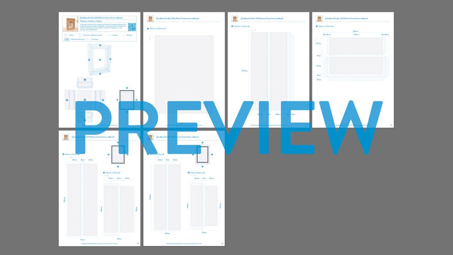 A4 Printable 1/1 Scale PDF Template -picture Frame From Cardboard ...
