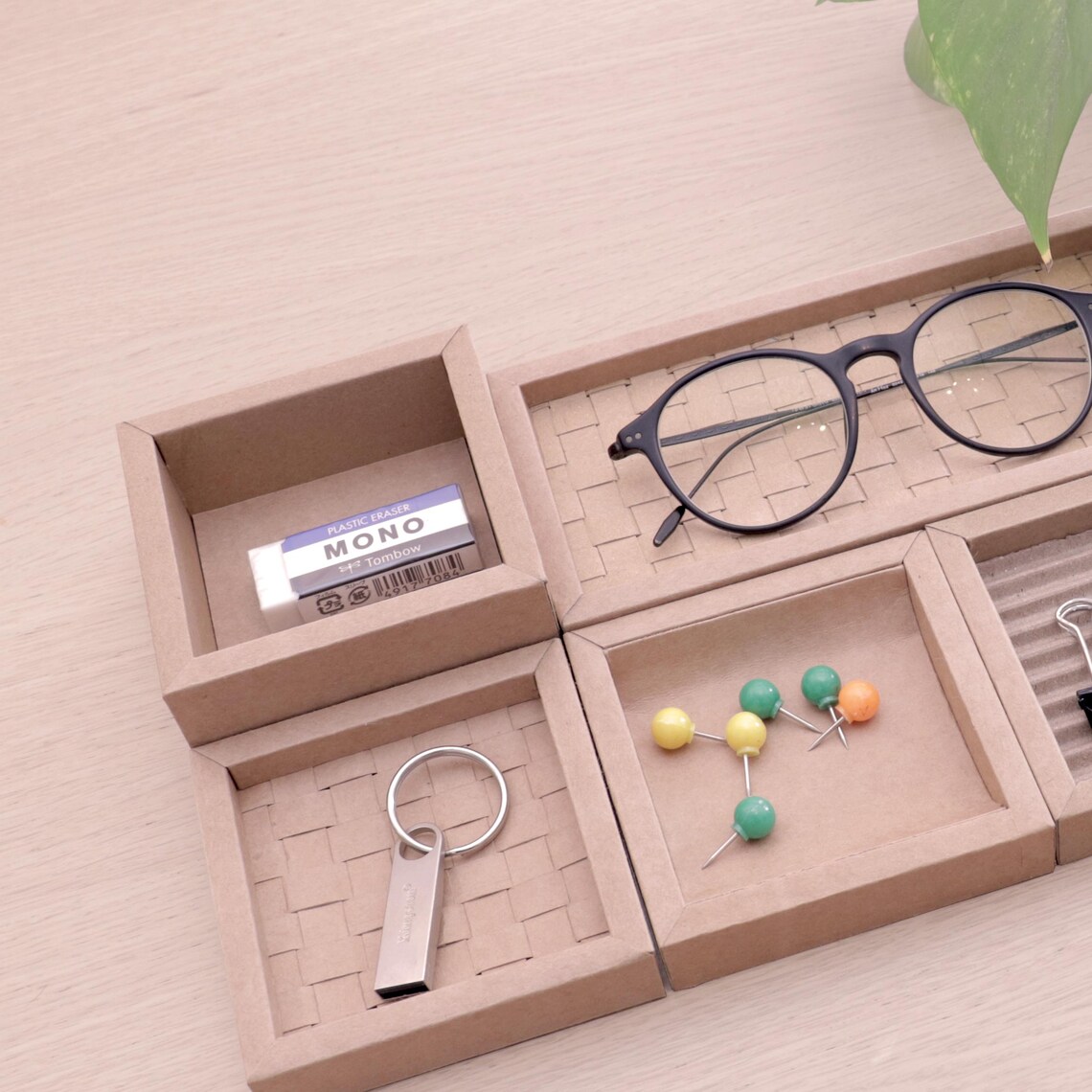 Cardboard Crafts DIY Desktop Organizer Set : A4 Printable Template (PDF ...