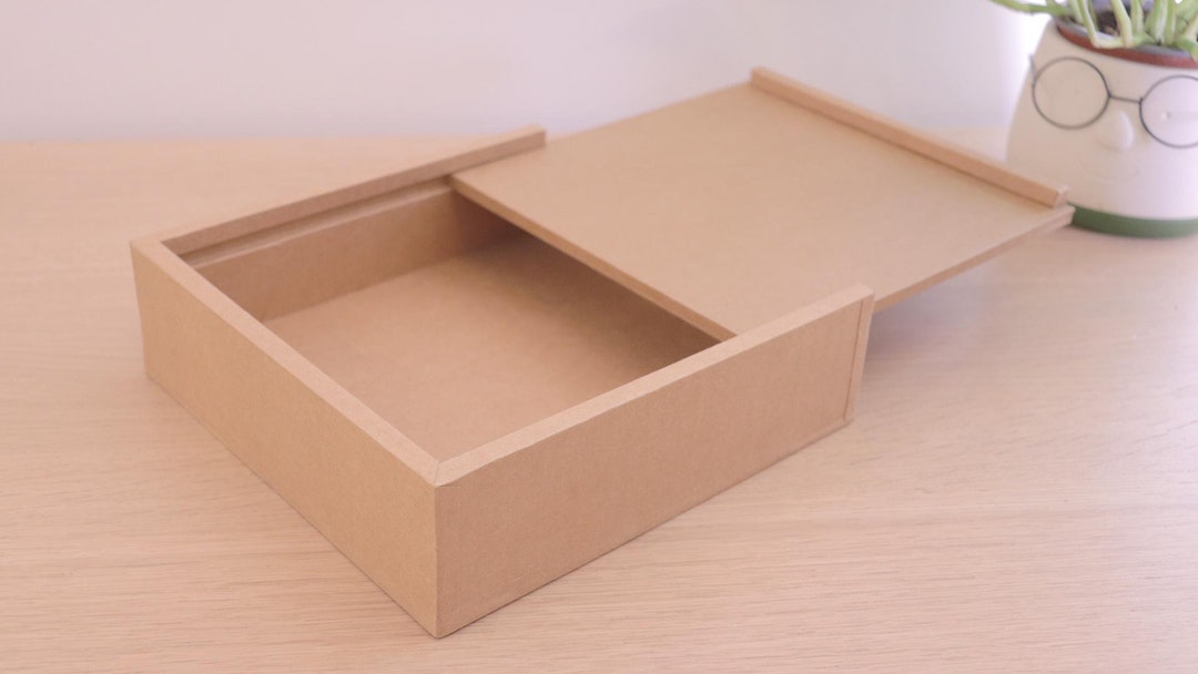 Cardboard Crafts DIY A Sliding Lid Box From Cardboard 200mmx200mmx50mm ...