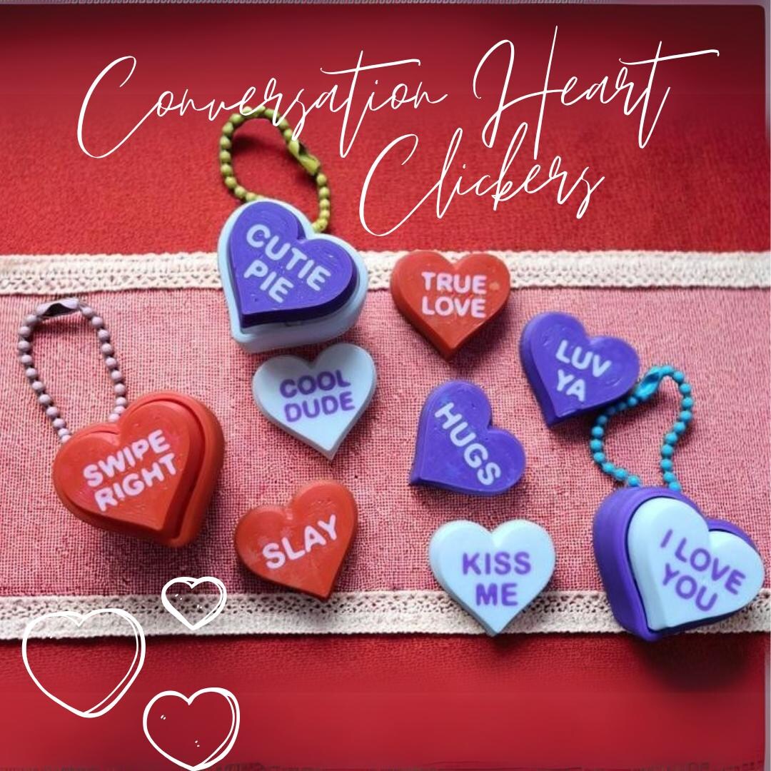 Custom Conversation Heart Clicker Personalized Colors & Messages - Etsy