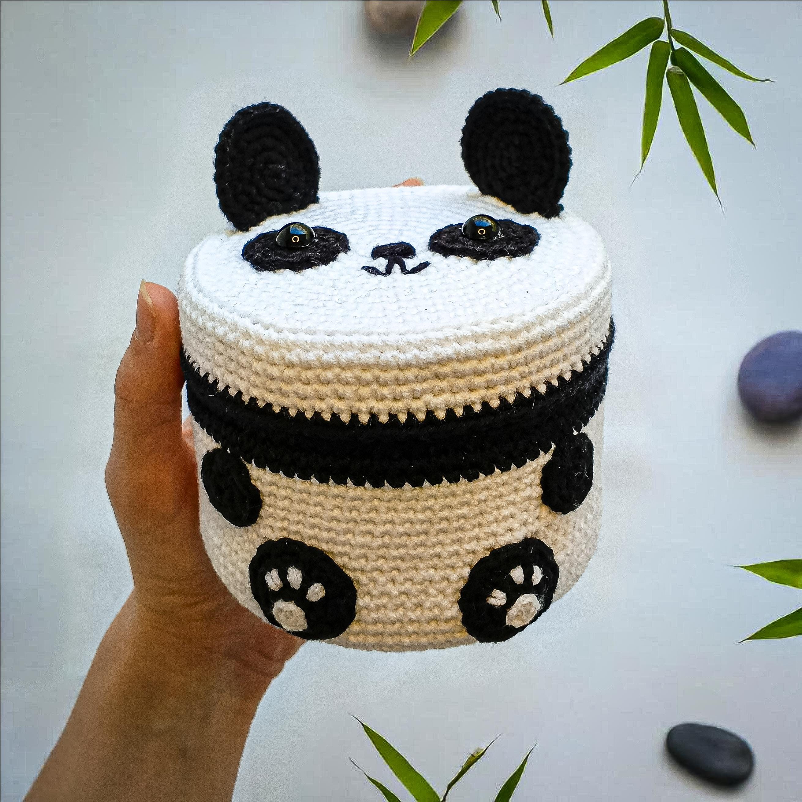 Amigurumi Panda Crochet Pattern PDF, DIY Crochet Storage Box Tutorial ...