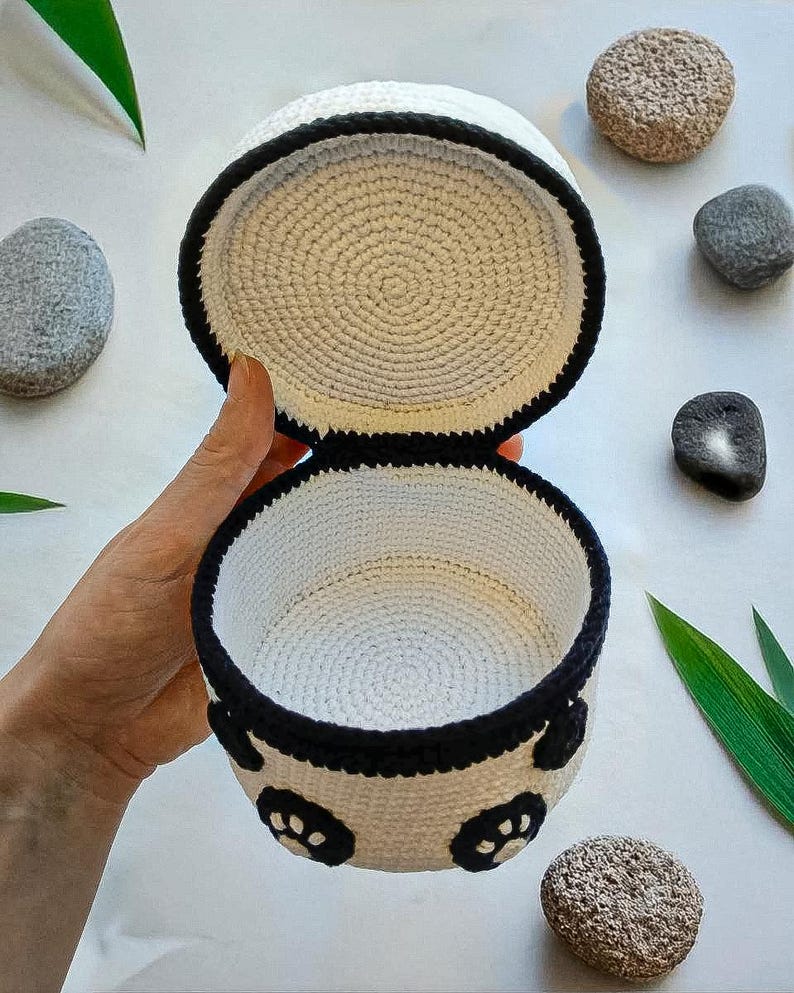 Amigurumi Panda Crochet Pattern PDF, DIY Crochet Storage Box Tutorial ...