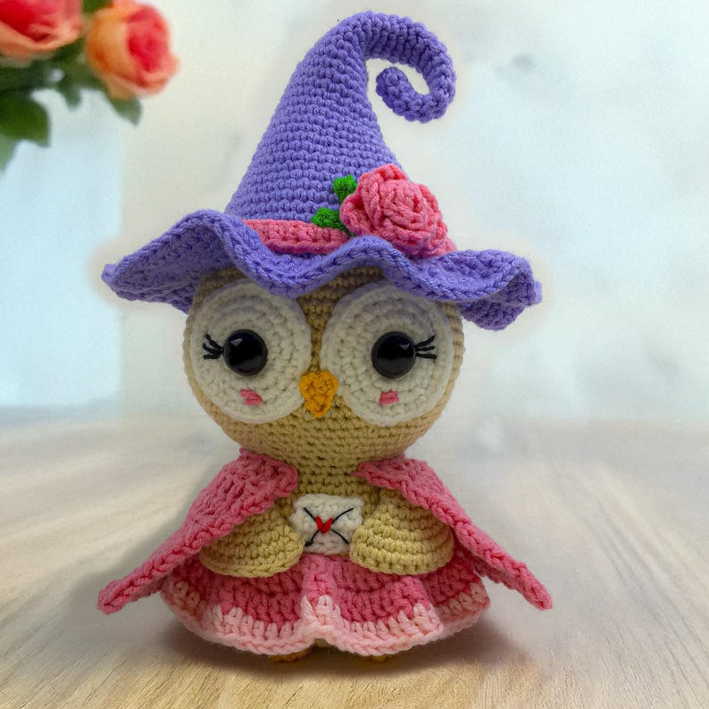 Amigurumi Owl Sorceress Crochet Pattern, Cute Owl Plush Toy, Handmade ...