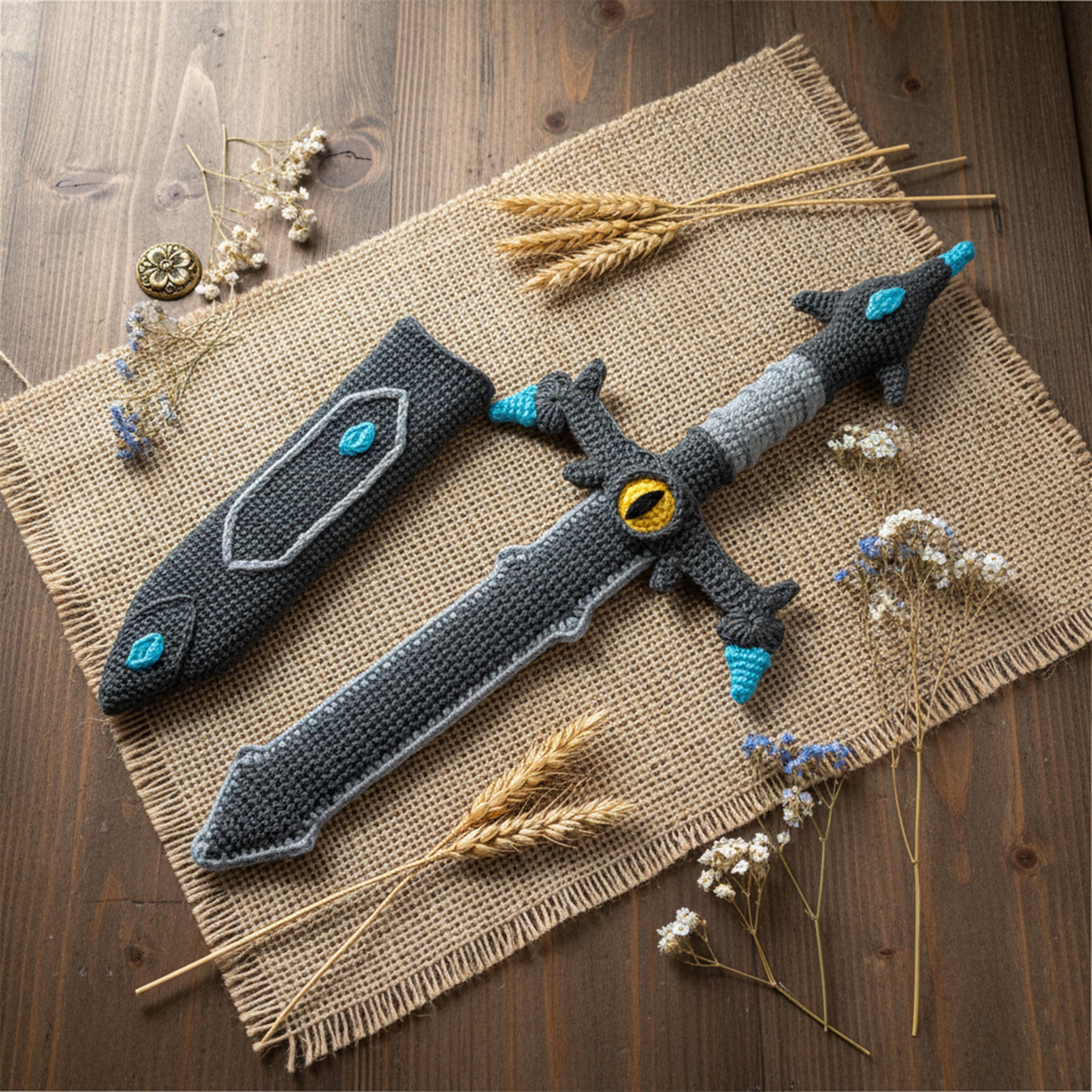 Crochet Sword Pattern: Amigurumi Plush Weapon With Sheath (PDF Pattern ...