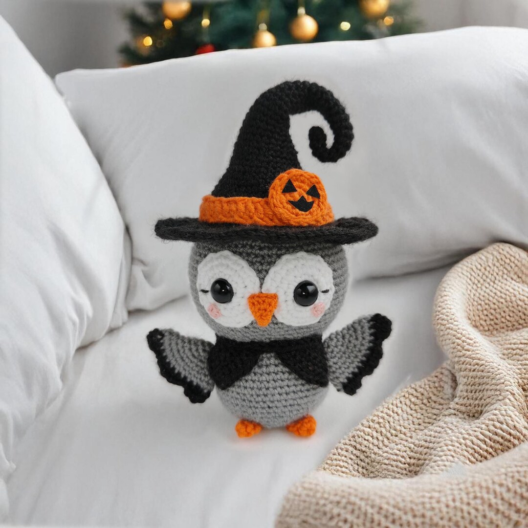 Halloween Witch Owl Crochet Pattern, Cute Owl in Witch Hat, Halloween ...