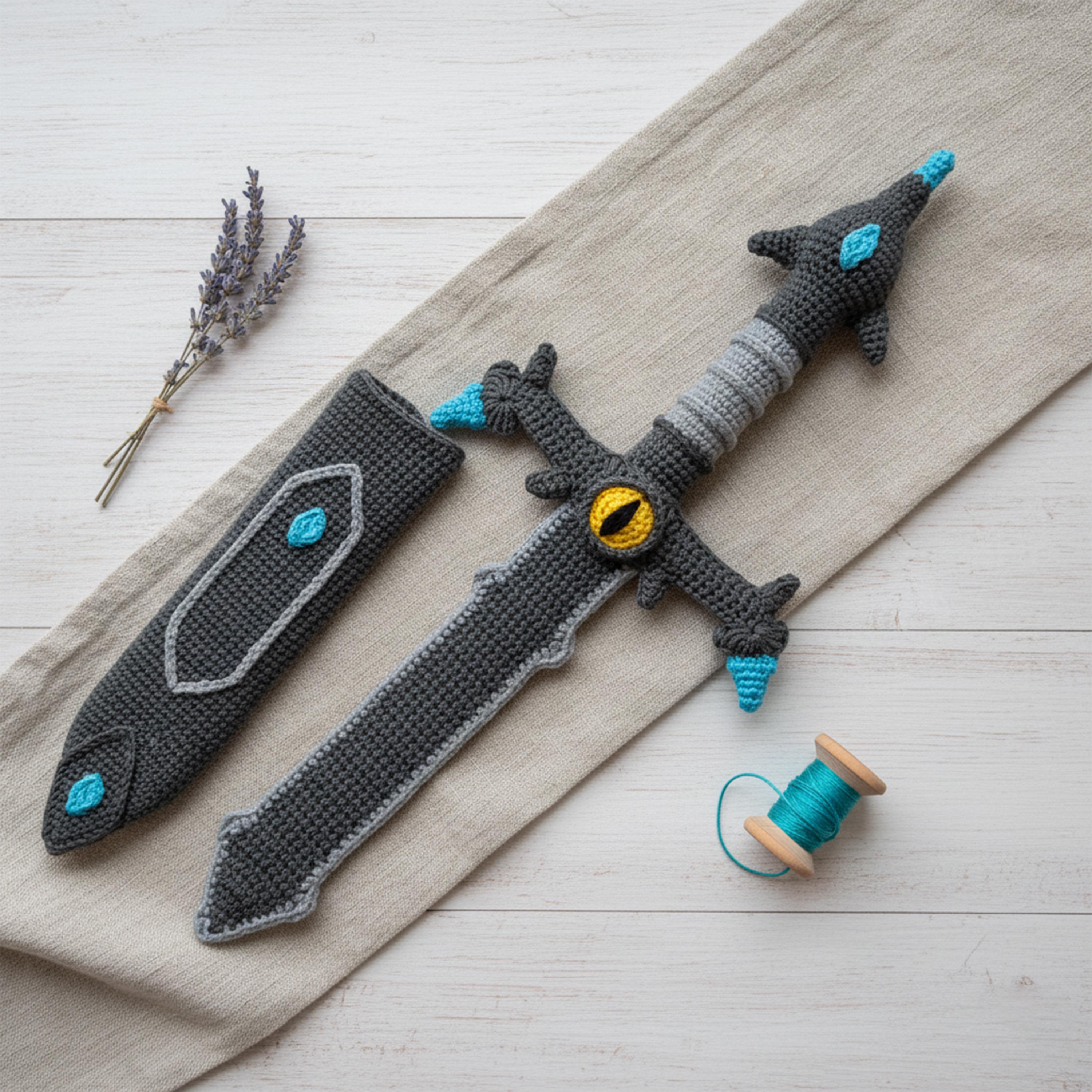 Crochet Sword Pattern: Amigurumi Plush Weapon With Sheath (PDF Pattern ...