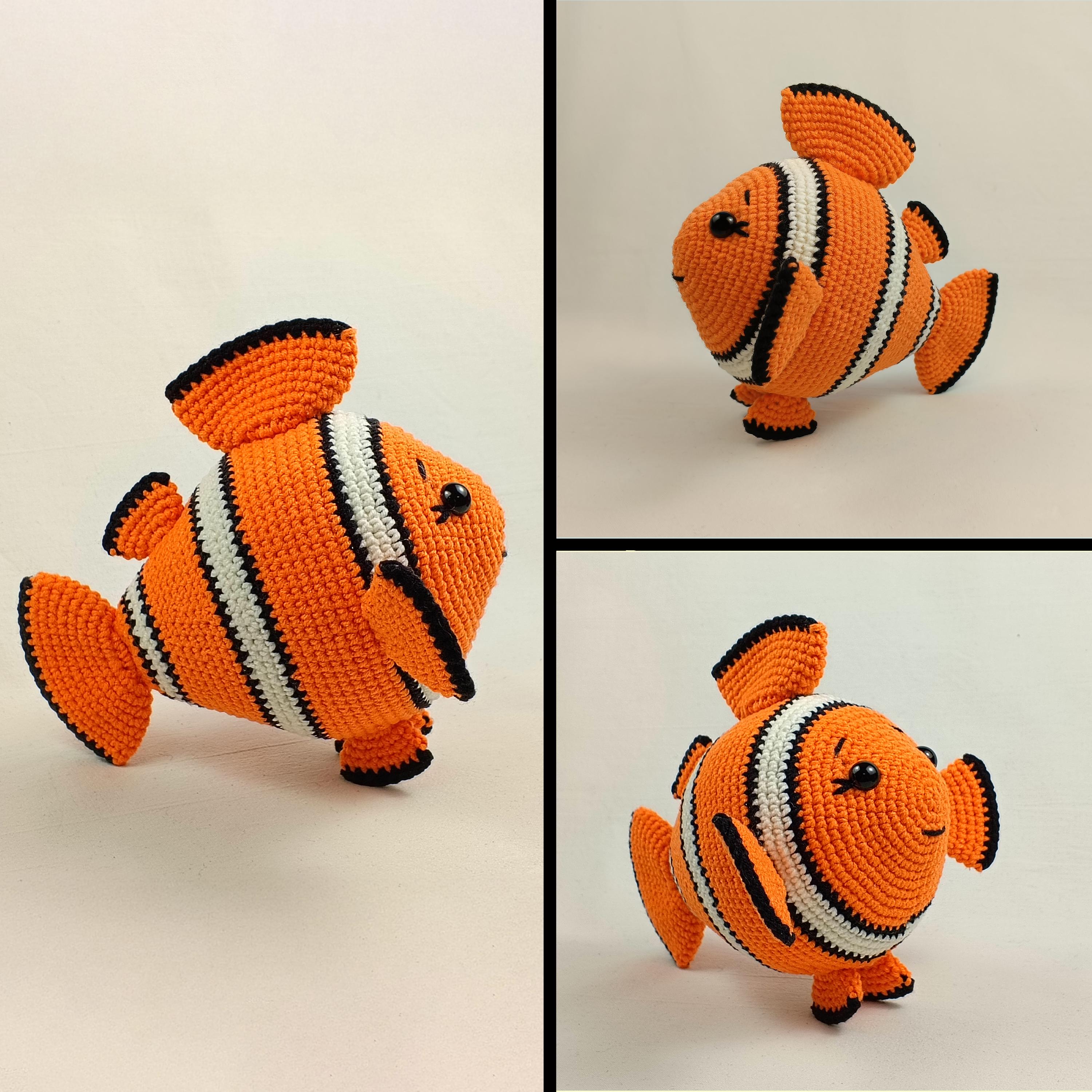 Clownfish Crochet Pattern: Amigurumi Plush Toy, DIY Gift for Beginners ...