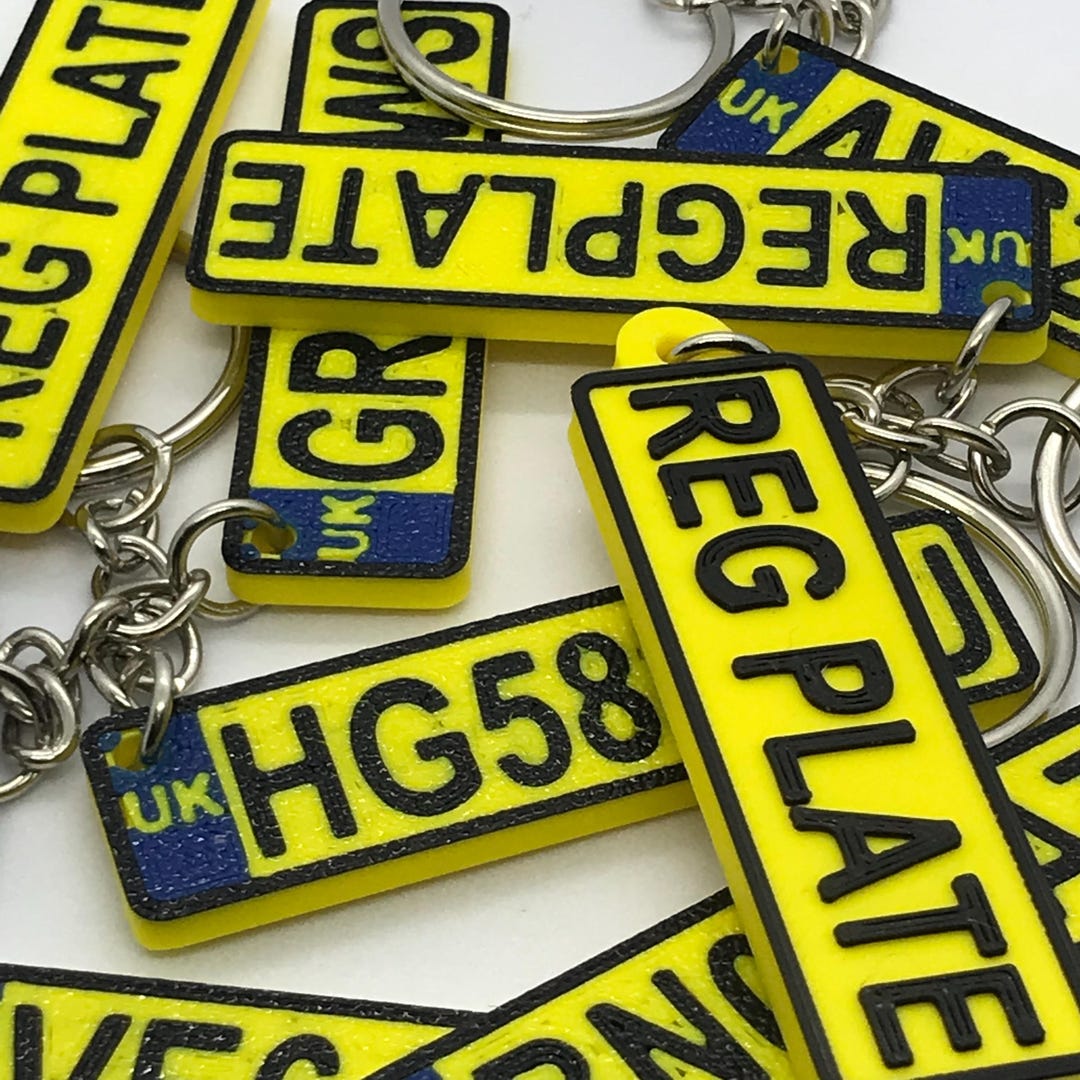 Number Plate Key Chain Reg Plate 45x15x4mm Car Lovers Gift Fast ...