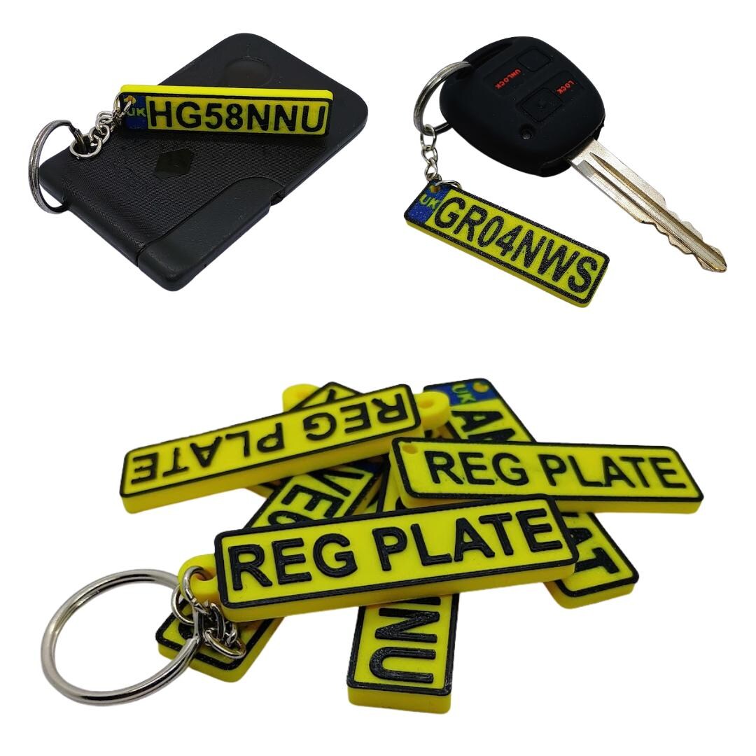 Personalised Number Plate Keyring | Custom UK Car Reg Keychain | New ...