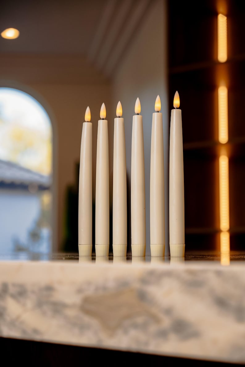 Wedding Special Event Bulk 10" Flameless Taper Candles: Ivory Wax ...