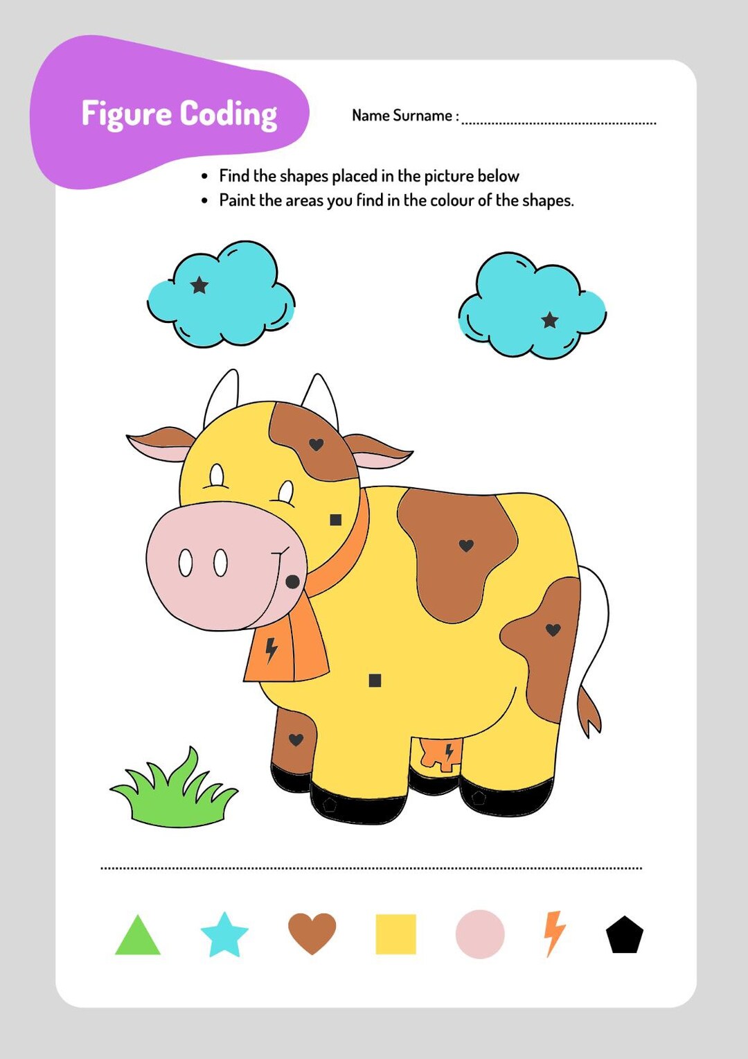 Color by Code Worksheets for Kids Easy Printable Coloring Pages ...