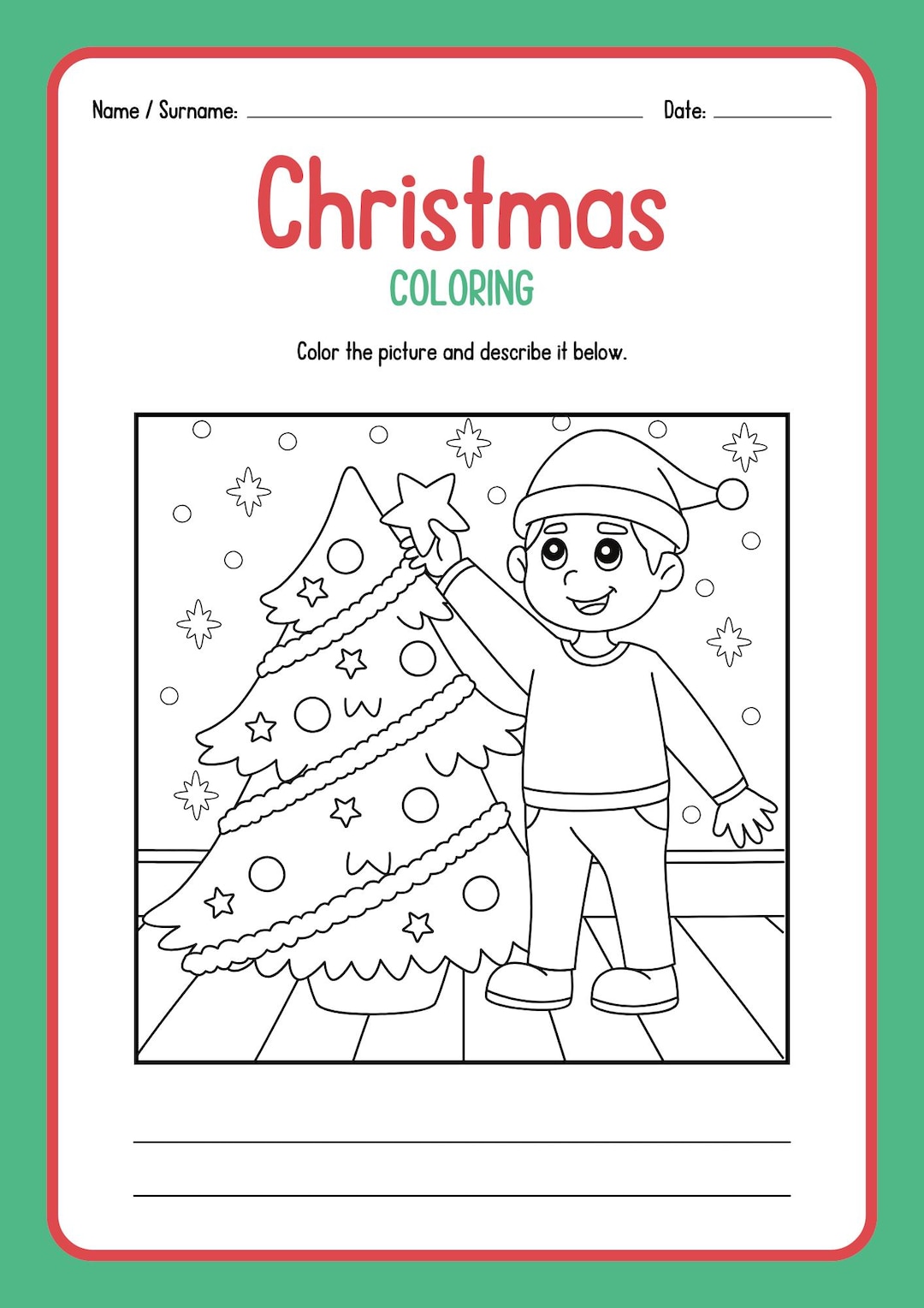 Christmas Coloring Pages for Kids and Adults Printable Holiday Art for ...