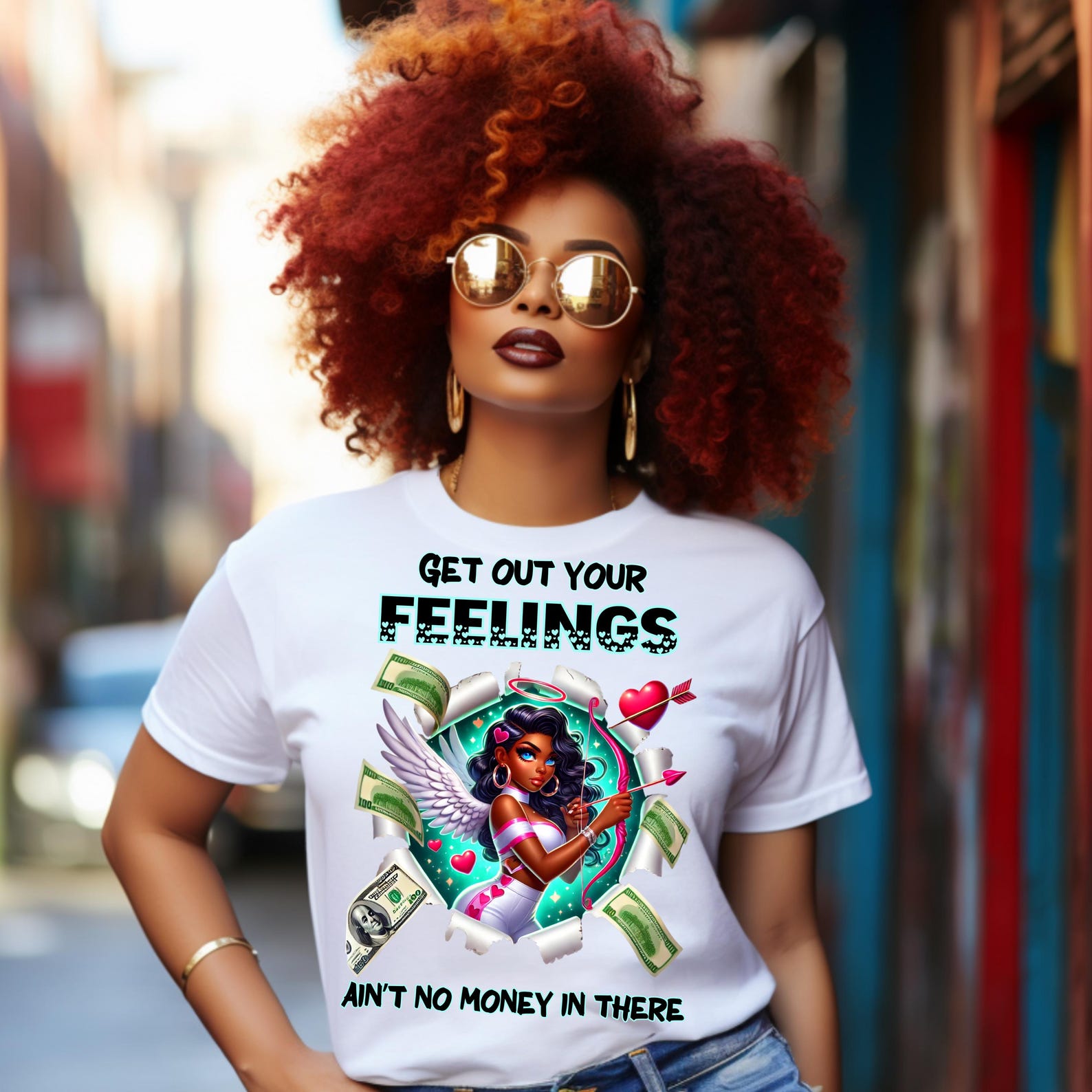 Get Out Your Feelings PNG | Funny Cupid Money Design for DTF ...