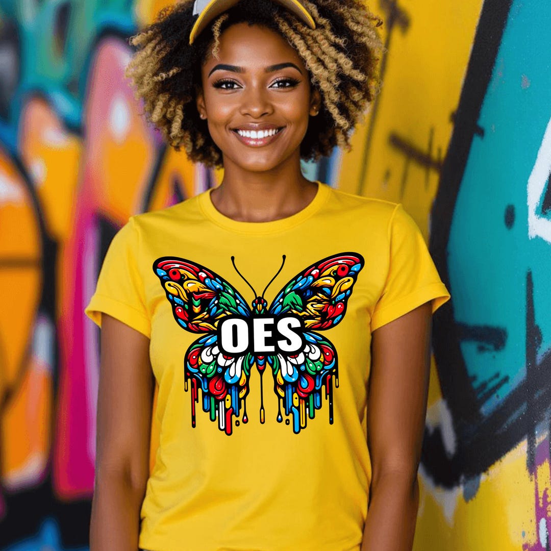 OES Butterfly T-shirt - Order of the Eastern Star Tee - Masonic ...