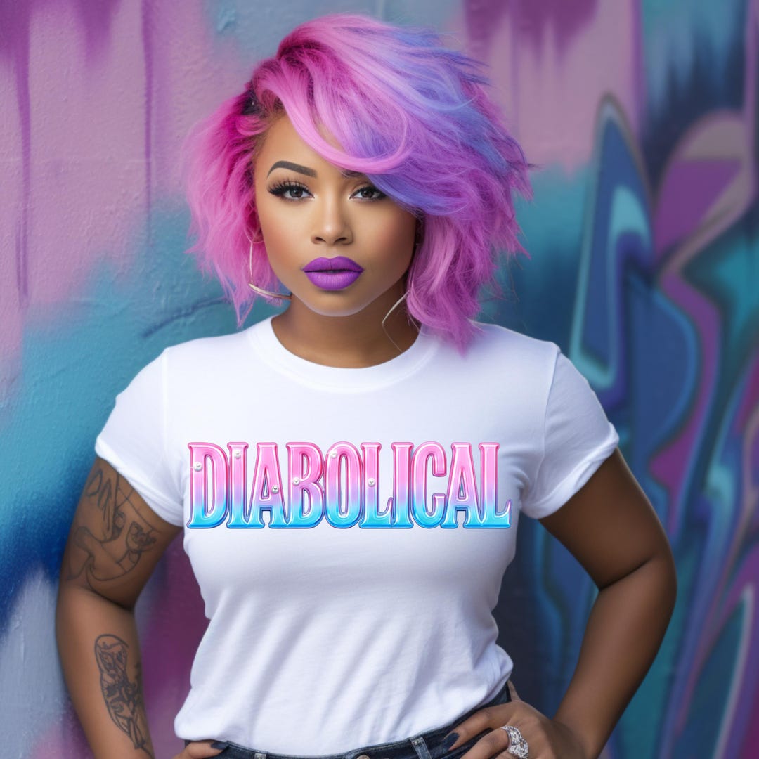 Diabolical PNG: Retro Graffiti Style - DTF & Sublimation Design ...